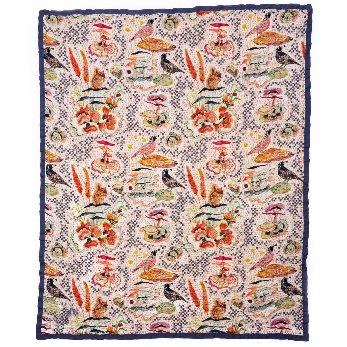 Quilted Throw- Checkered Quail – Betsy Olmsted